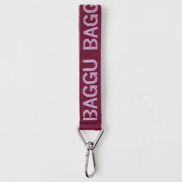 BAGGU | Accessories | Nwt Baggu Uo Exclusive Logo Keychain Oxblood ...